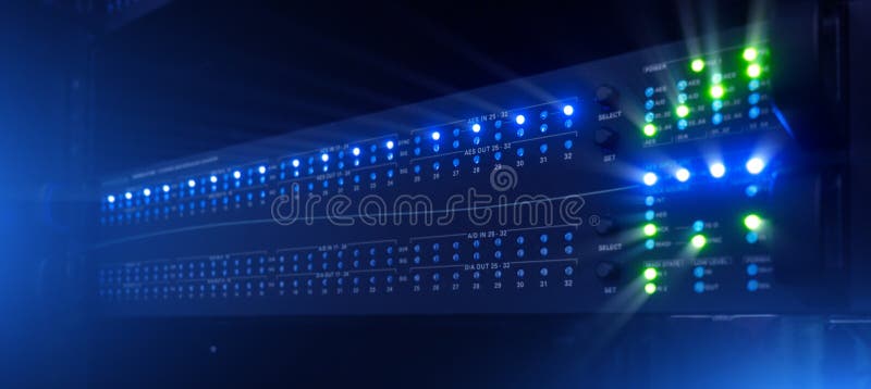 Modern Datacenter Server Room Background. Website Blue Header. Stock ...