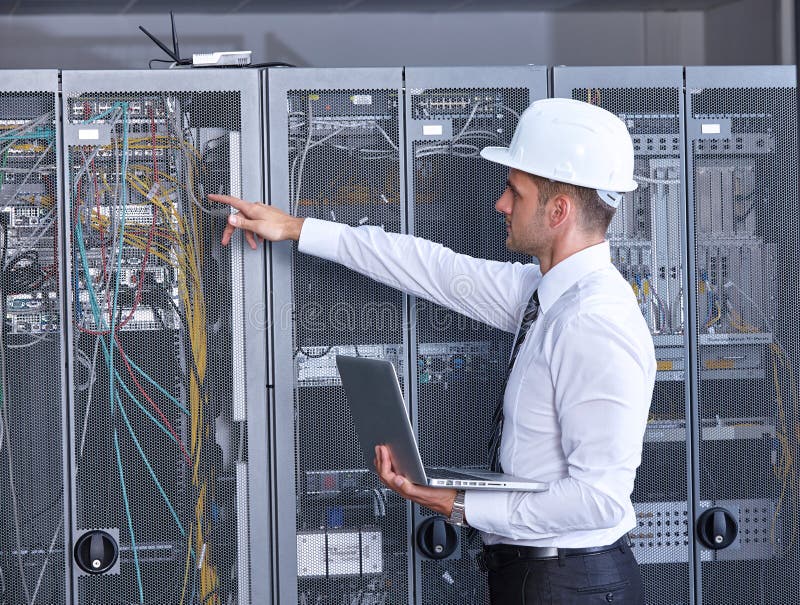 Modern Datacenter Server Room Stock Image - Image of commerce, business ...