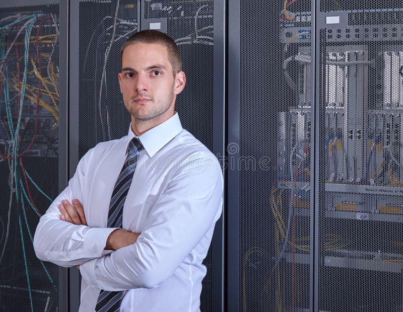 Modern Datacenter Server Room Stock Image - Image of engineer, digital ...