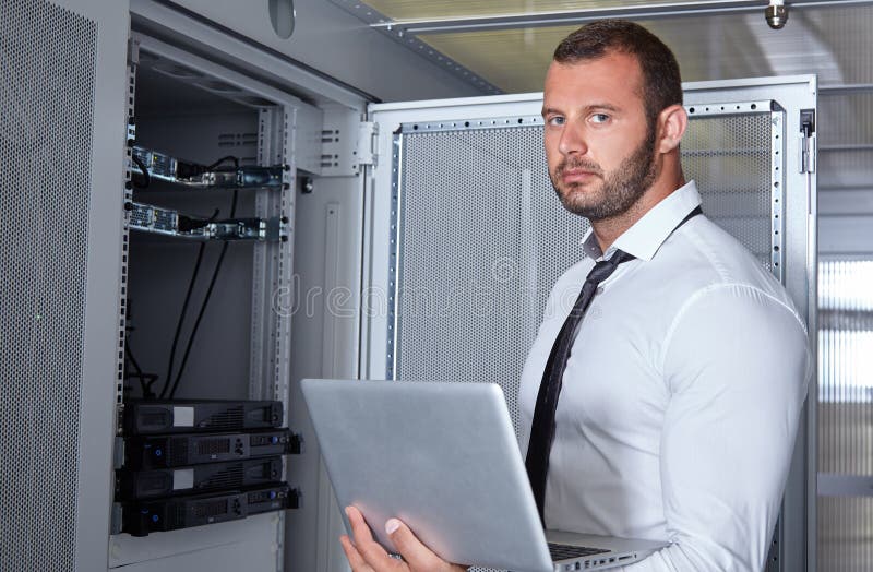 Modern Datacenter Server Room Stock Image - Image of business, digital ...