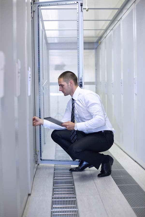 Modern Datacenter Server Room Stock Photo - Image of people, digital ...