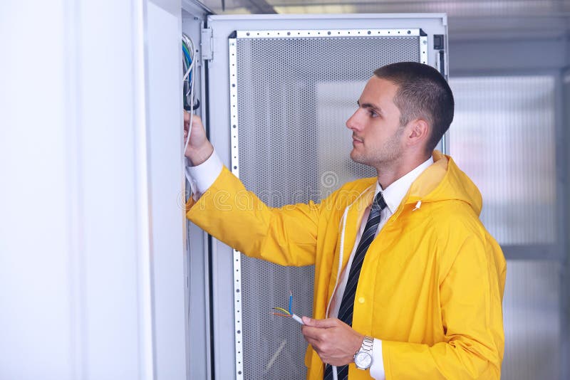 Modern Datacenter Server Room Stock Photo - Image of person, database ...