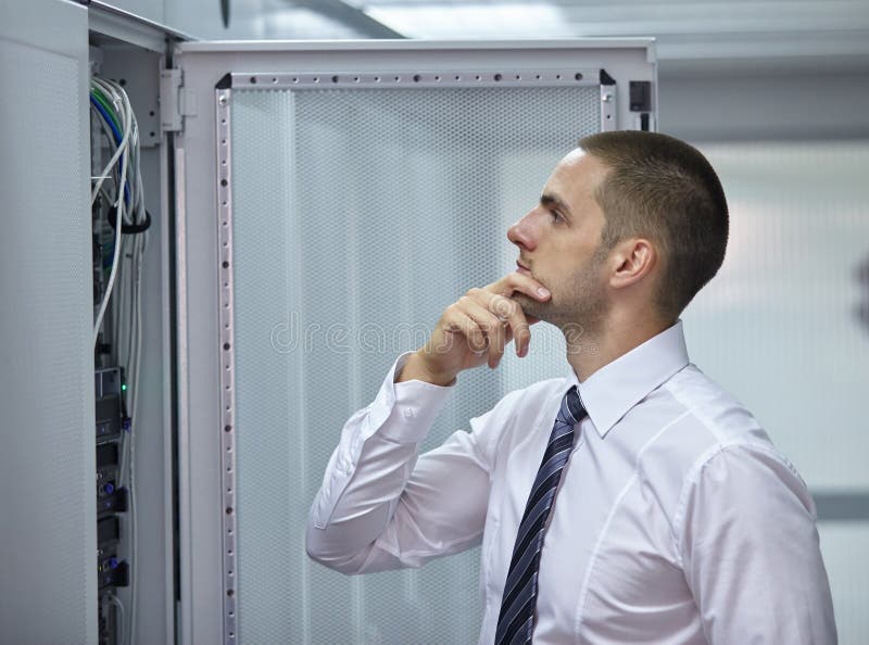 Modern Datacenter Server Room Stock Photo - Image of internet, hardware ...
