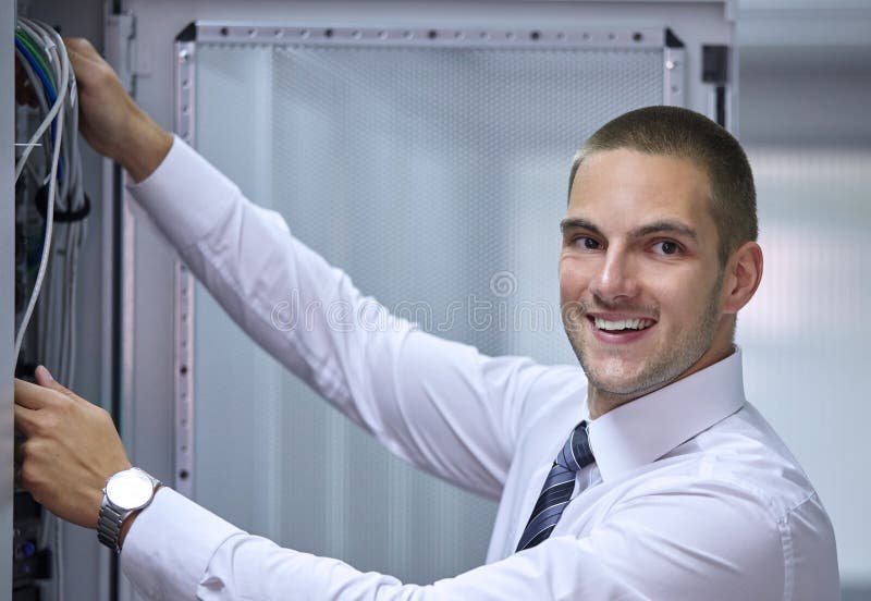 Modern Datacenter Server Room Stock Image - Image of male, digital ...