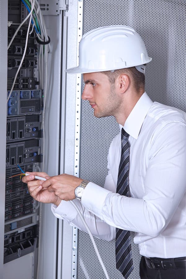 Modern Datacenter Server Room Stock Image - Image of person, rack: 57448881