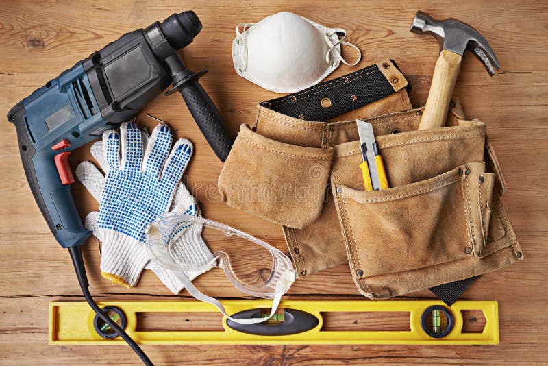 For the Modern-day Handyman. High Angle Shot of Work Tools. Stock Image ...