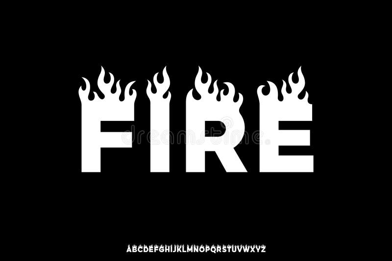 Modern Decorative Fire Alphabet Display Font Vector Illustration Stock ...