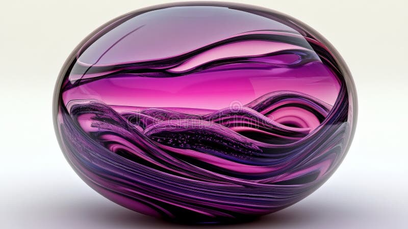 A Modern Decorative Object Featuring a 3D Rendered Sphere with Light ...