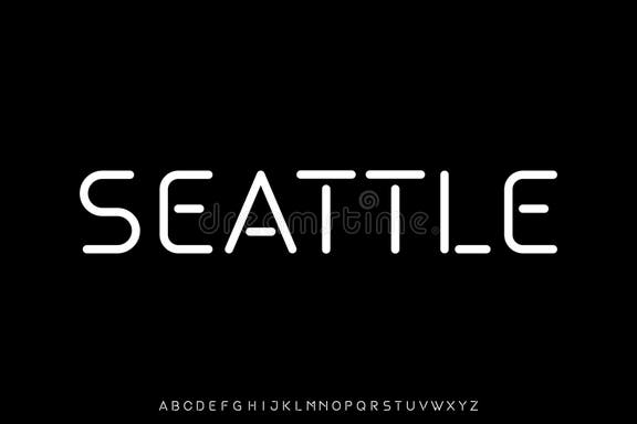 Modern Decorative Seattle Sans Serif Alphabet Display Font Vector Stock ...