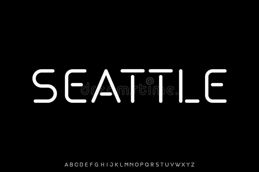 Modern Decorative Seattle Sans Serif Alphabet Display Font Vector Stock ...