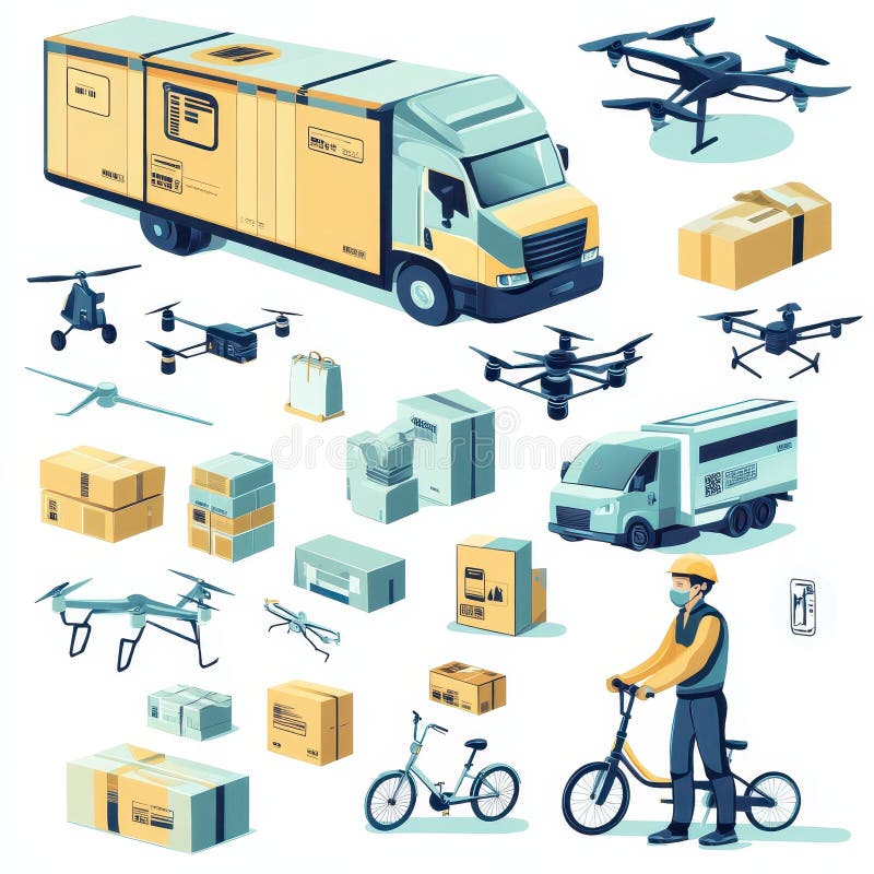 Modern Delivery Methods Stock Illustrations – 412 Modern Delivery ...