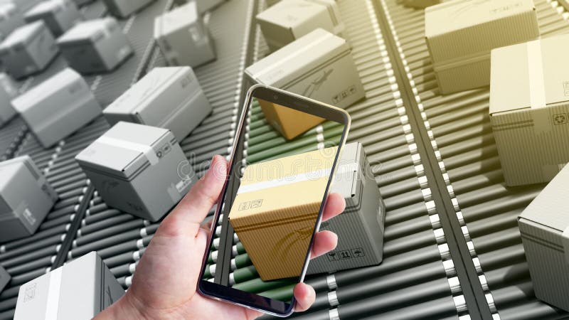 Modern Delivery Search for a Parcel Concept Packages Delivery Pa Stock ...