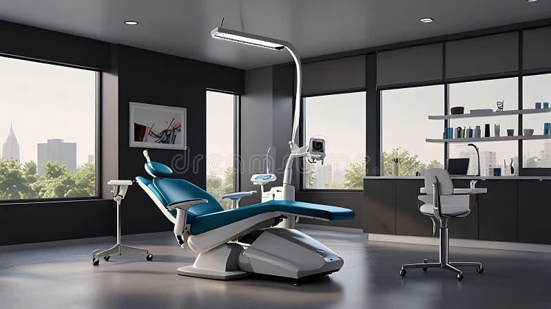 Modern Dental Chair in a Stylish Office Setting Stock Illustration ...