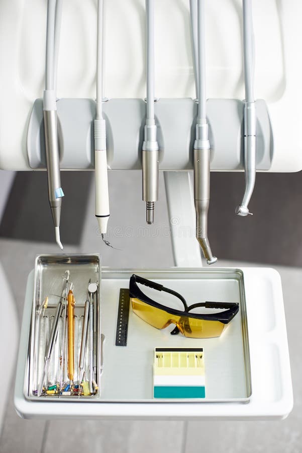 Modern Dental Instruments in White and Grey Colors Used by Dentists ...