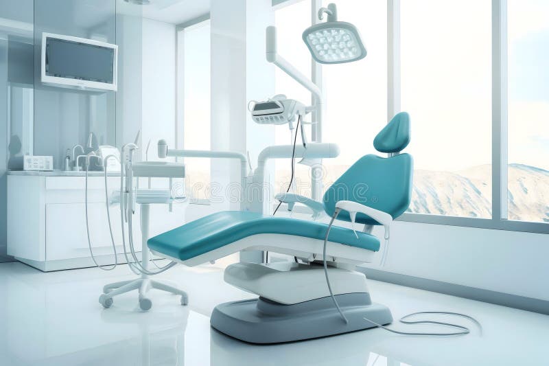 Modern Dental Office with Mountain View Stock Illustration ...