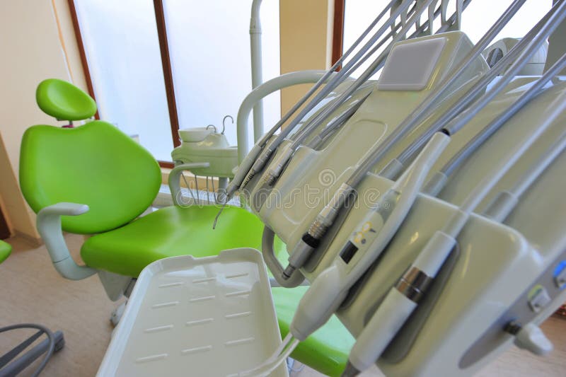 Modern Dentistry Chair and Tools Stock Image - Image of care, dentures ...
