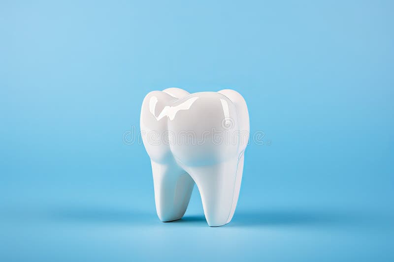 Modern Dentistry. Pristine Snow White Molar on Vibrant Blue Background ...