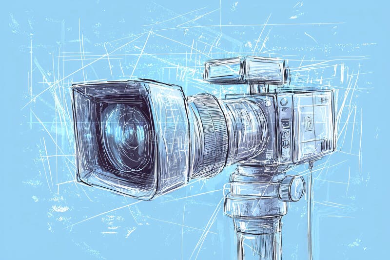 A Modern Depiction of a Video Camera, Highlighting Its Features and ...