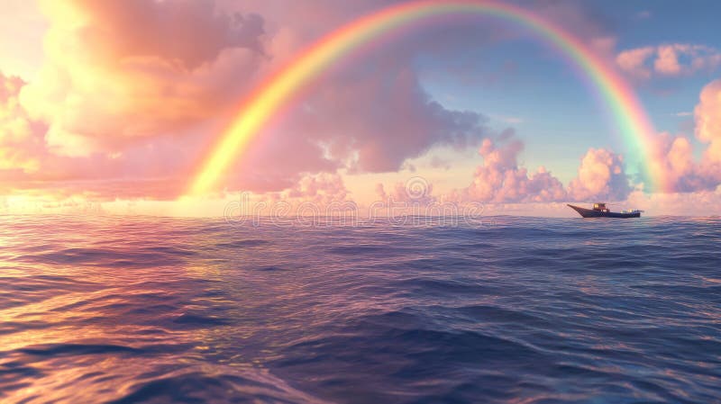 The Modern Depicts a Serene Ocean Sunset with a Beautiful, Vibrant ...