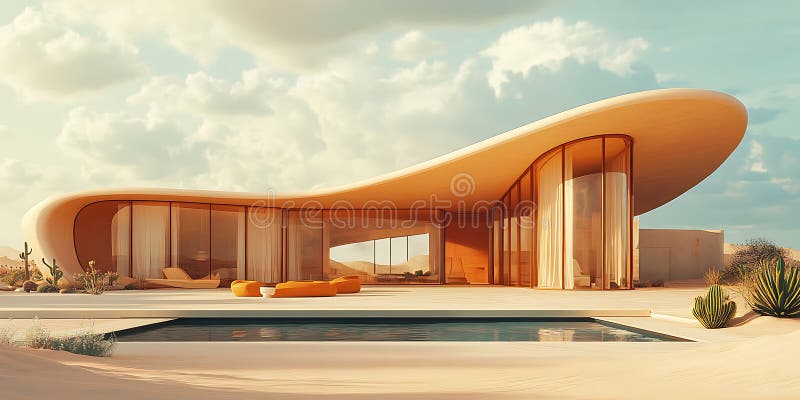 Modern Desert House Architecture Stunning Contemporary Design Stock ...