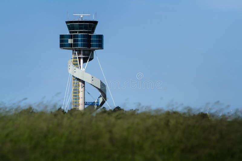 Modern Design Airport Control Tower Stock Photo - Image of spiral ...