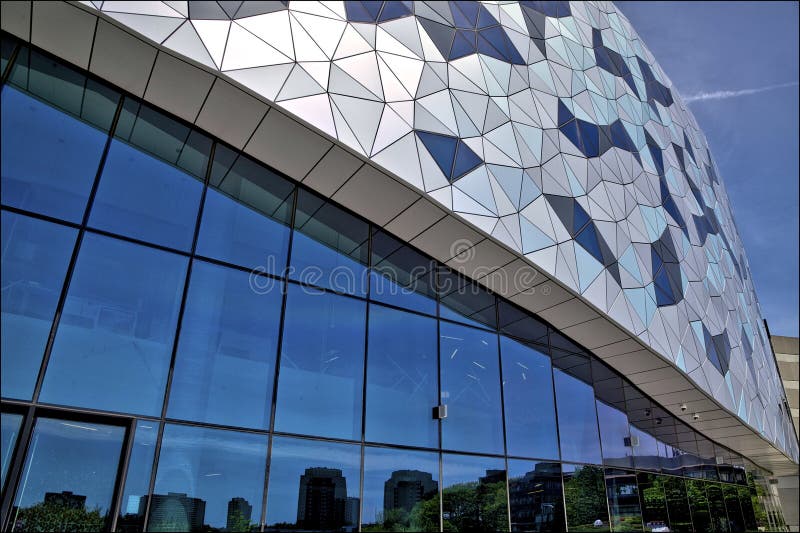 Modern Design Architecture of the Glass Window Wall Building Stock ...