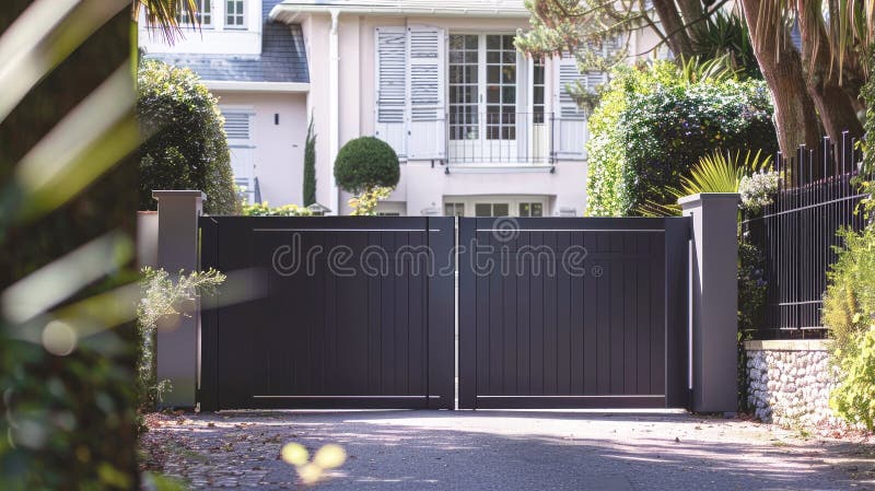Modern Design of Automatic Gates Surrounding the Territory of a Private ...