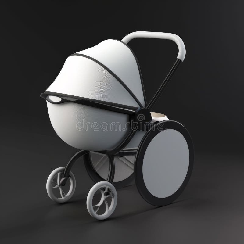 Modern Design Baby Stroller on Dark Background. Generative Ai Stock ...