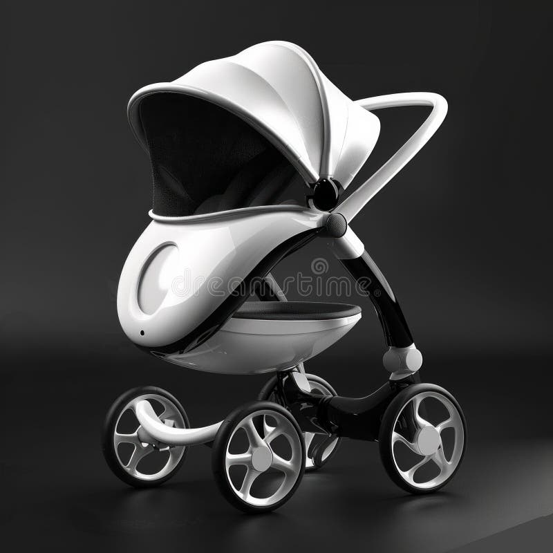 Modern Design Baby Stroller on Dark Background. Generative Ai Stock ...