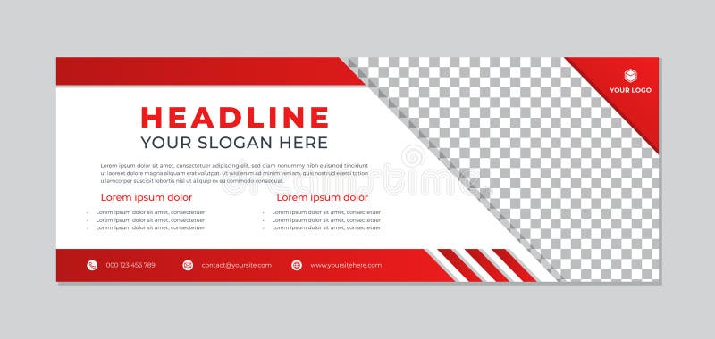 Modern Business Banner Template Design in Red and White Colors Stock ...
