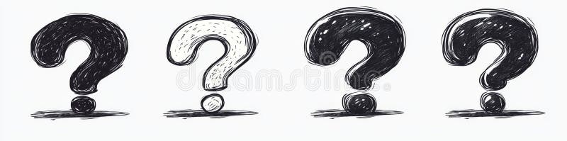 In Modern Design, Black Question Marks on a White Background Illustrate ...