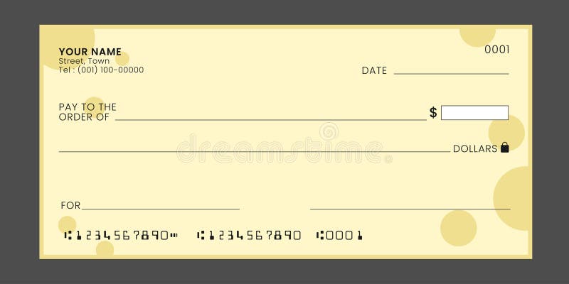 Modern Design Blank Cheque Vector Illustration Stock Vector ...