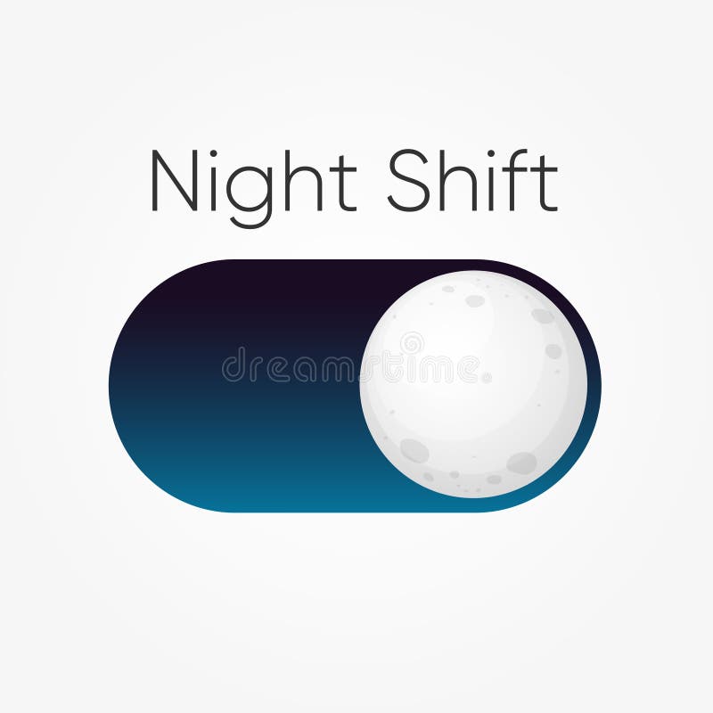 Modern Design For Blue Symbol Of Night Shift Switch Button With Moon ...