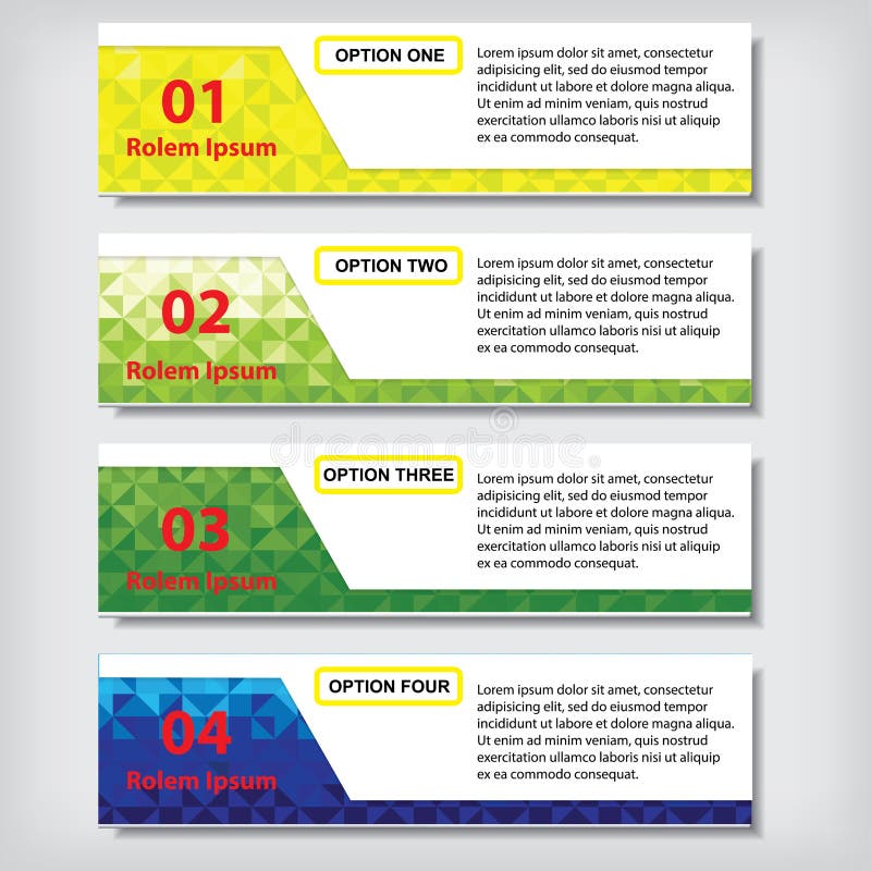 Modern Design Business Number Banners Template or Website Layout. Info ...