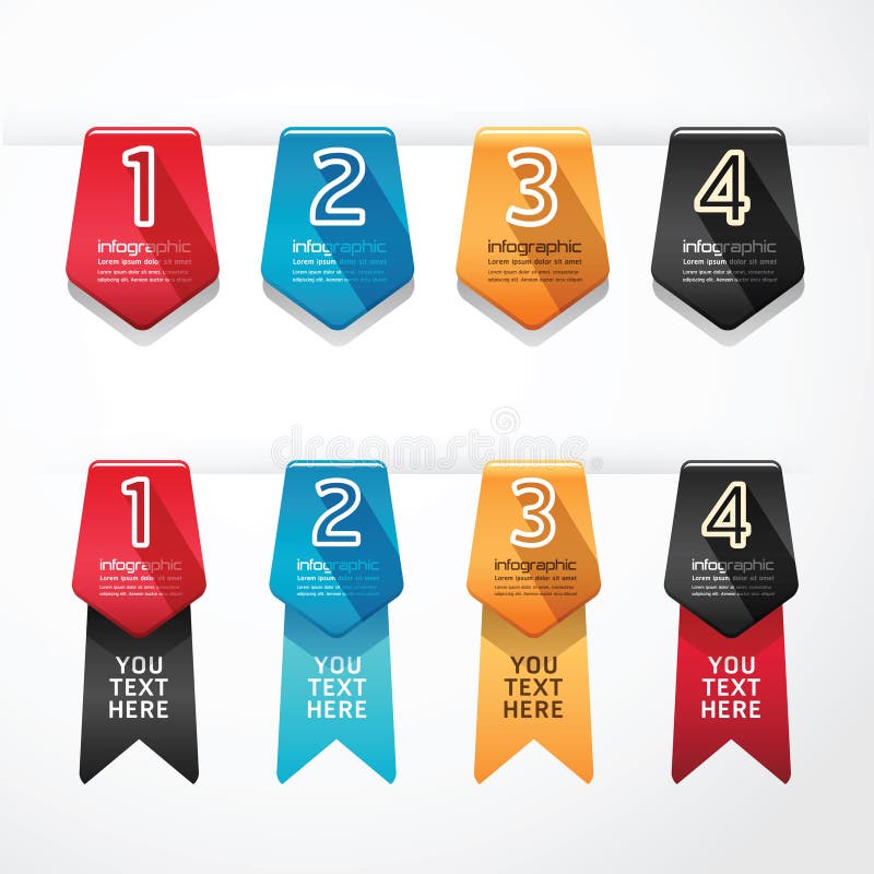 Modern Design Button Banners Number Vector Illustr Stock Vector ...