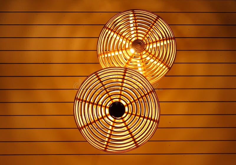 Modern Design Ceiling Lamps at Night Stock Photo - Image of color, plug ...