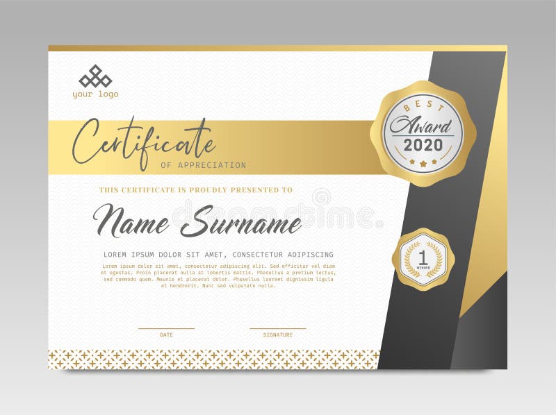 Certificate Template Awards Diploma Background Stock Illustrations ...