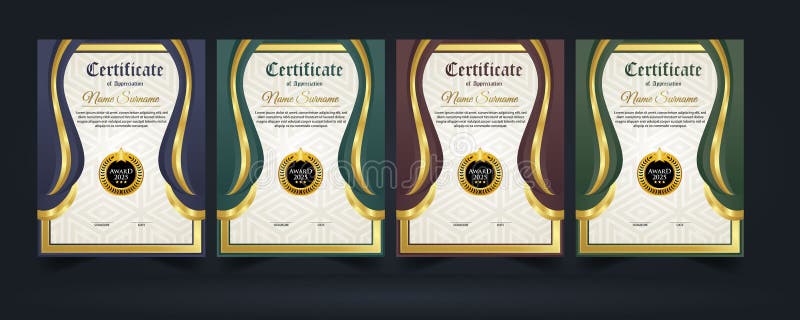 Luxurious Certificate Template Stock Vector - Illustration of graphic, honor: 259506280