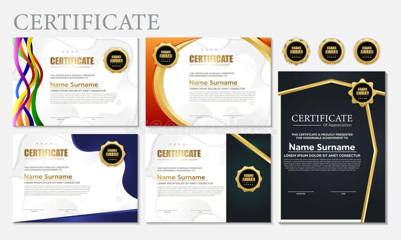 Modern Elegant Gradation and Gold Color Diploma Certificate Template ...