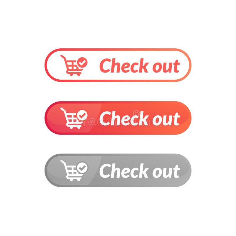 Modern Design of Check Out Button. Online Shop Icon Material Stock ...