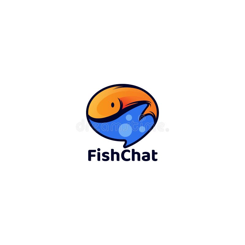 Modern Design Colorful Fish Chat Talk Logo Design Stock Vector ...