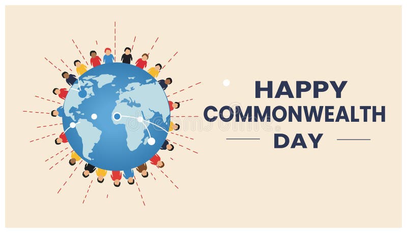 Happy Commonwealth Day Global Network Stock Vector - Illustration of ...