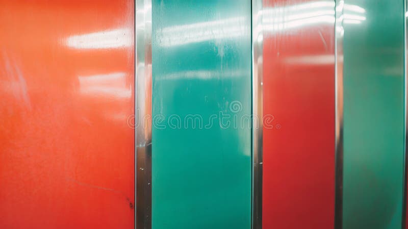 Modern Design Concept with Red and Green Vinyl Wall and Chrome Accents ...