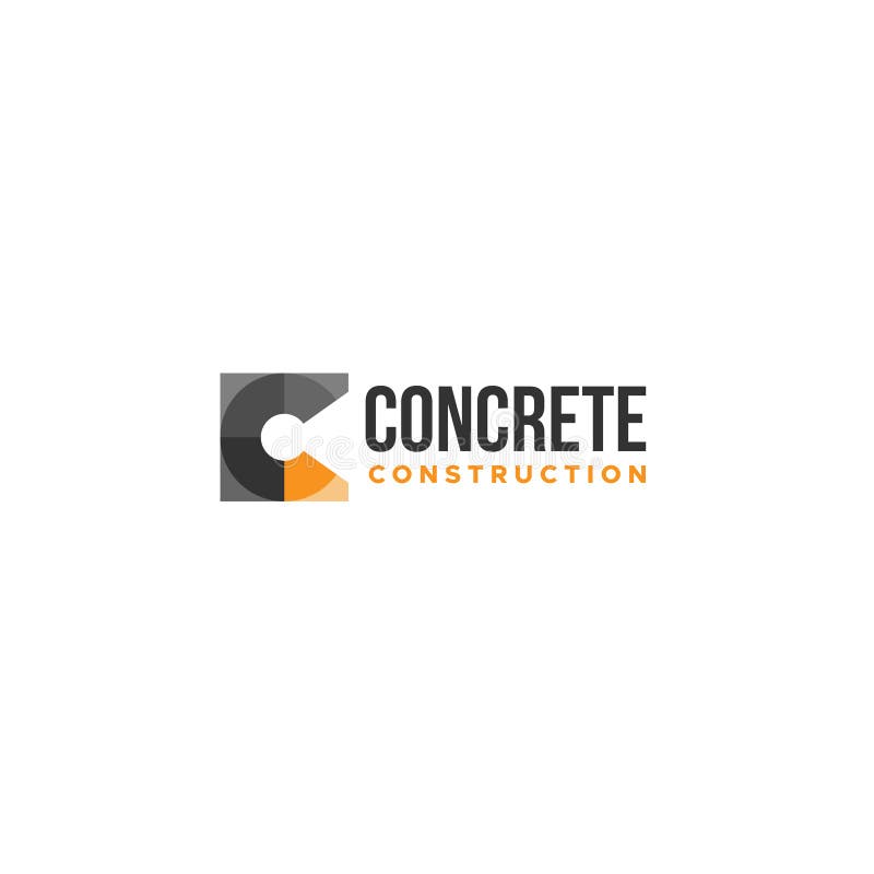 Modern Design Concrete Construction Logo Design Stock Vector ...