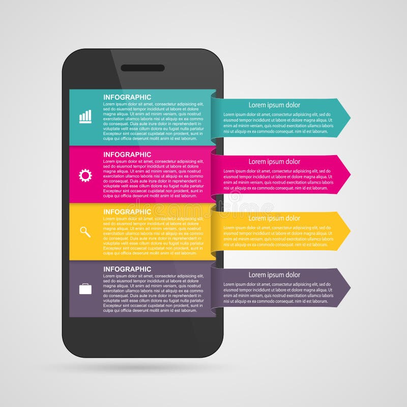 Infographic Mobile Diagram Icons Illustration. Stock Vector ...