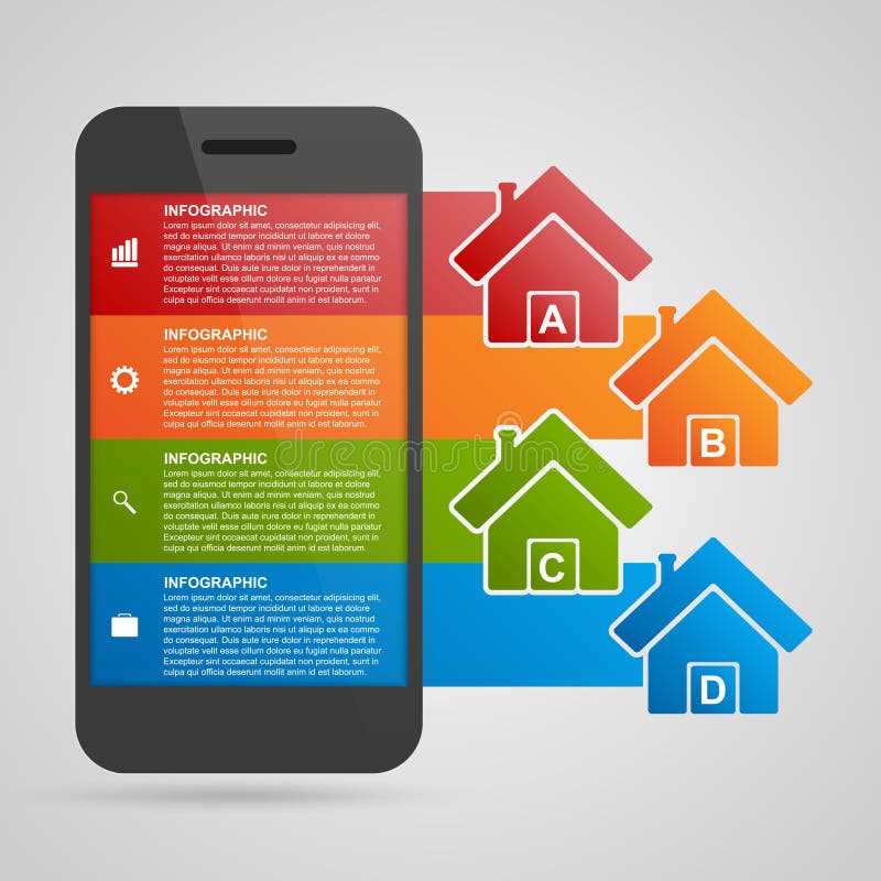 Modern Design Creative Infographic with Mobile Phone. Stock Vector ...