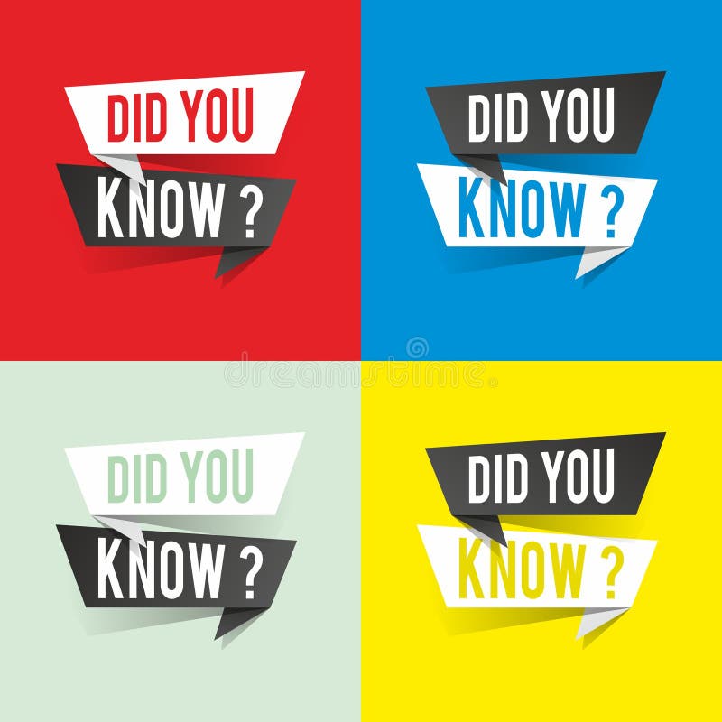 Modern Design Did You Know Text on Speech Bubbles Concept Stock Vector ...