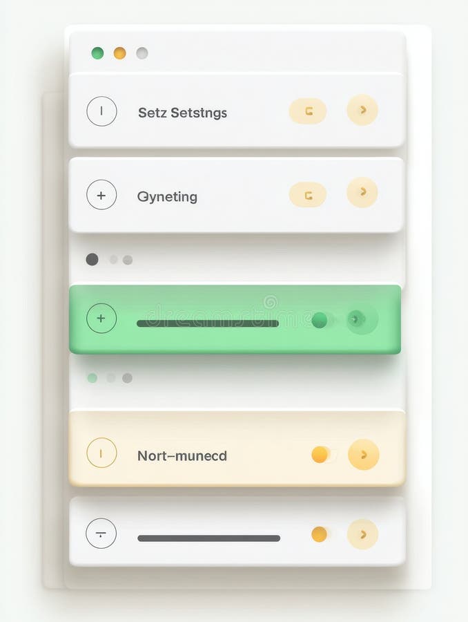 User Interface Design Featuring Sliders and Toggle Buttons in a Modern Layout for Setting ...
