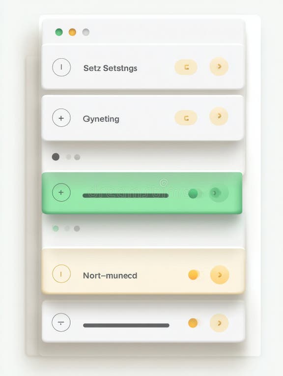 User Interface Design Featuring Sliders and Toggle Buttons in a Modern Layout for Setting ...