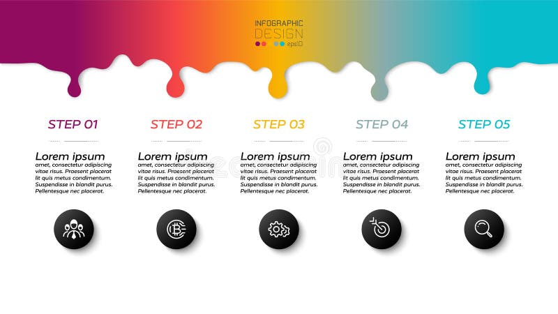 The Modern Design is Divided into 5 Steps for Marketing, Business ...